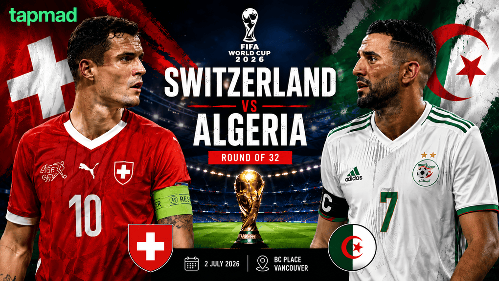Switzerland vs Algeria World Cup 2026 Round of 32 Preview | Knockout ...